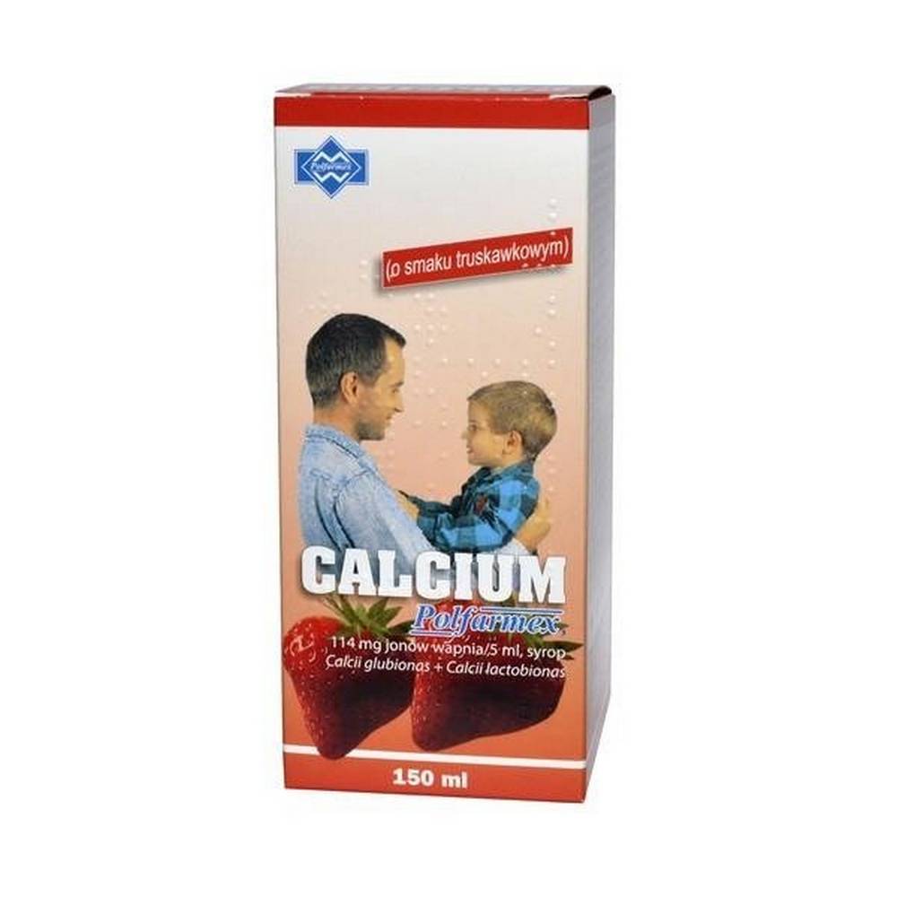 Calcium Polfarmex, syrup, strawberry flavor, 150 ml, POLFARMEX - Kidsapo