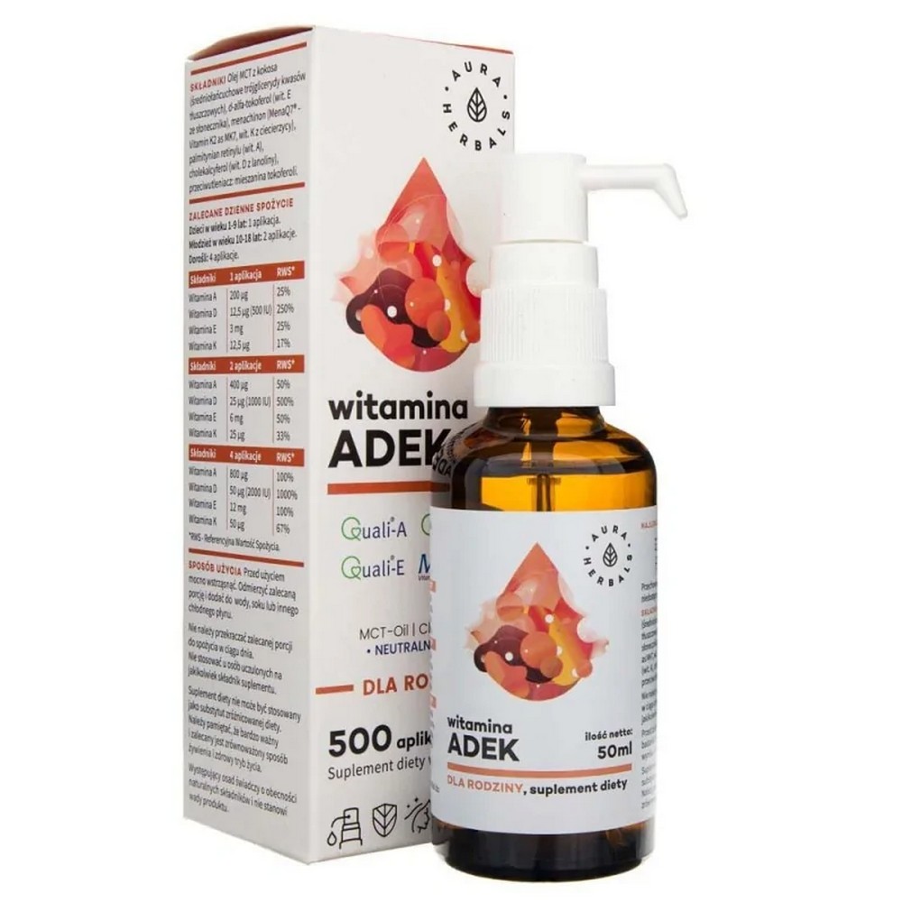 Aura Herbals Vitamin ADEK For Family MCT Drops 50 ml - Kidsapo