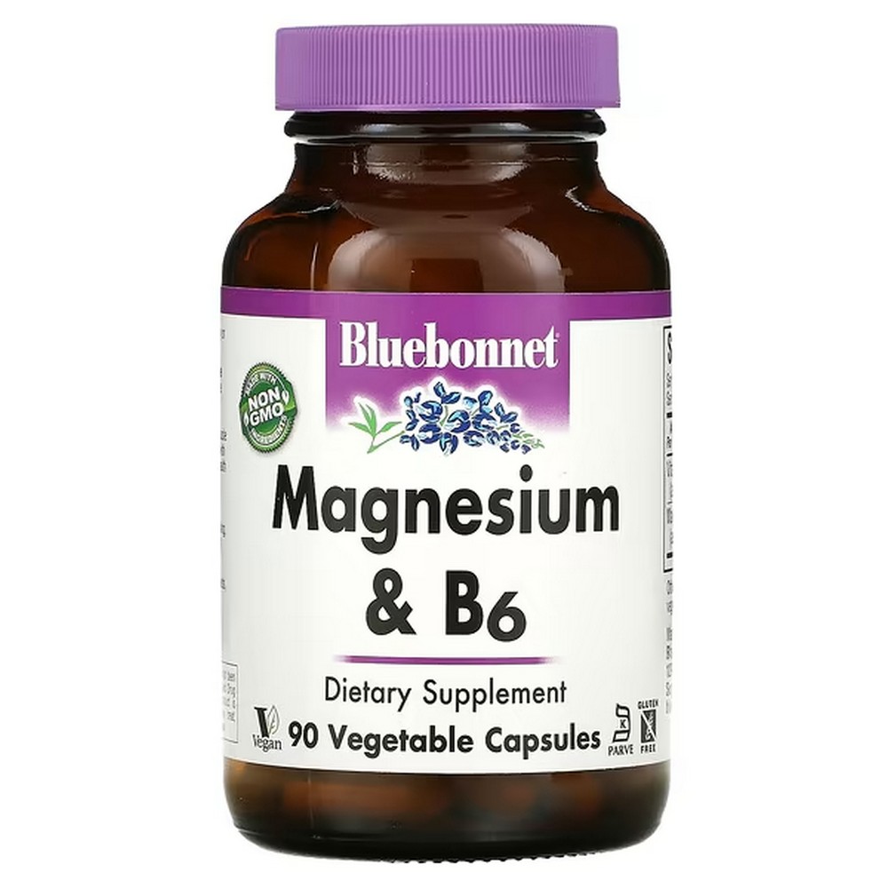 Bluebonnet Nutrition, Magnesium & B6, Magnesium and B6, 90 vegetable ...