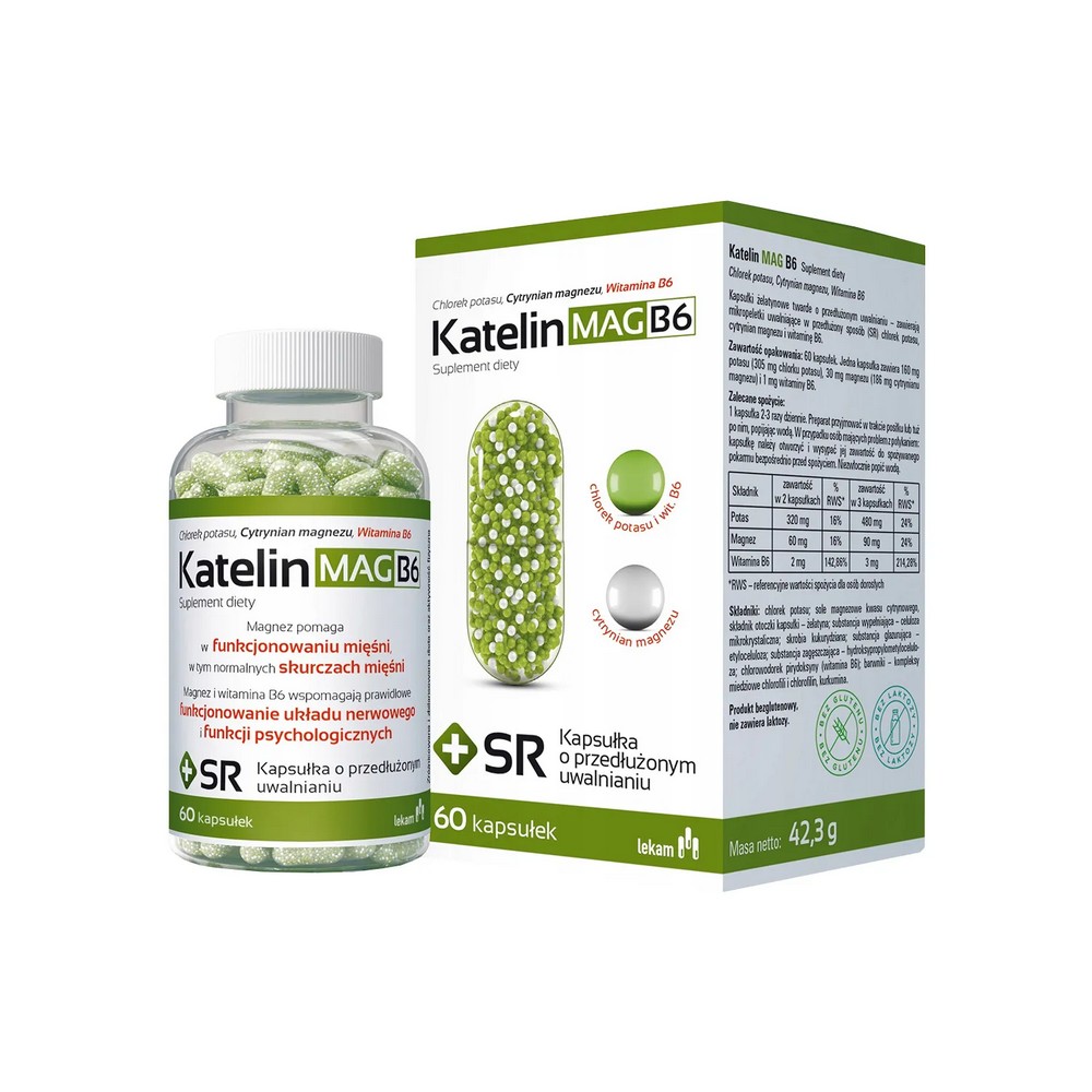 Katelin Mag B6, 100 hard capsules,Katelin Mag B6, 100 kapsułek twardych ...
