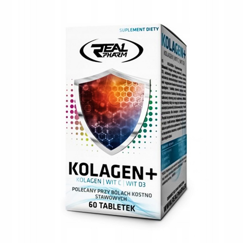 Real Pharm Kolagen+ supplement 60 tablets. natural,Suplement Real Pharm ...