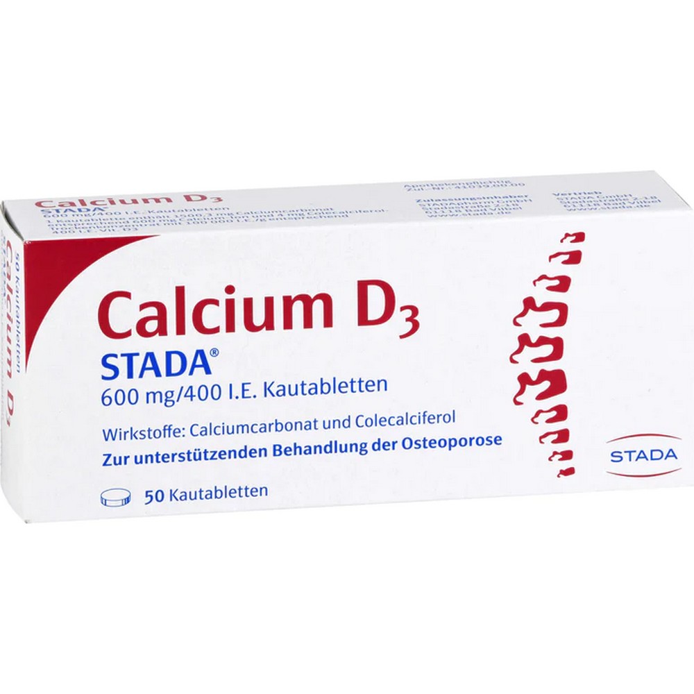 CALCIUM D3 STADA 600 mg/400 I.E. chewing tablets, 50 pcs - Kidsapo