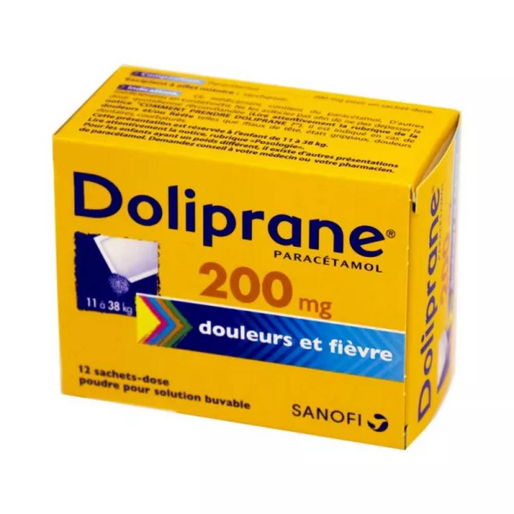 Doliprane 200 mg, 12, DOLIPRANE - Kidsapo