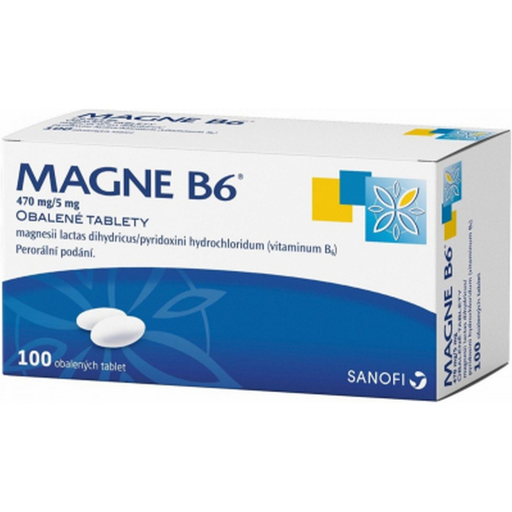 Magne B6 470mg/5mg tbl.obd.100,Magnet B6 470 mg / 5 mg na lžíci.obd.100 ...