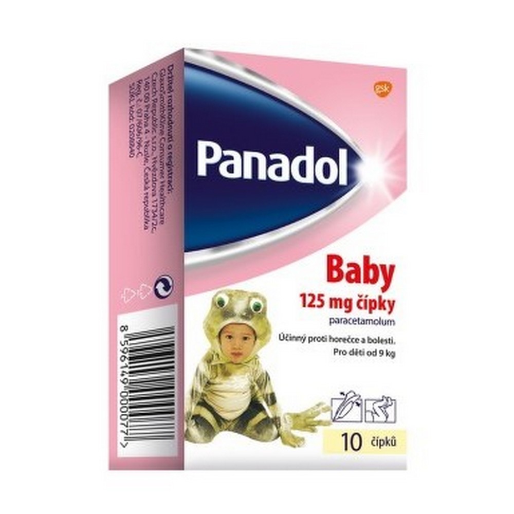 Panadol Baby suppositories 125 mg 10 pcs,Čípky Panadol Baby 125 mg 10 ...